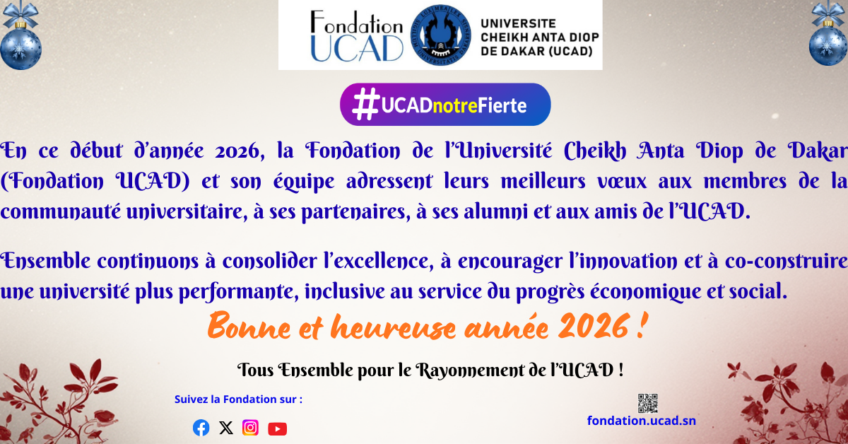 MEILLEURS VŒUX 2026 ! | Fondation UCAD